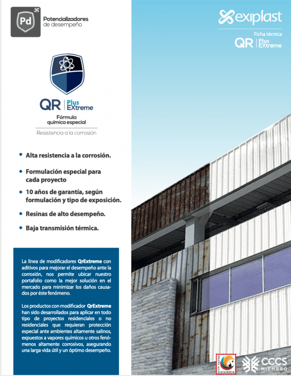 Información técnica de soluciones Exiplast